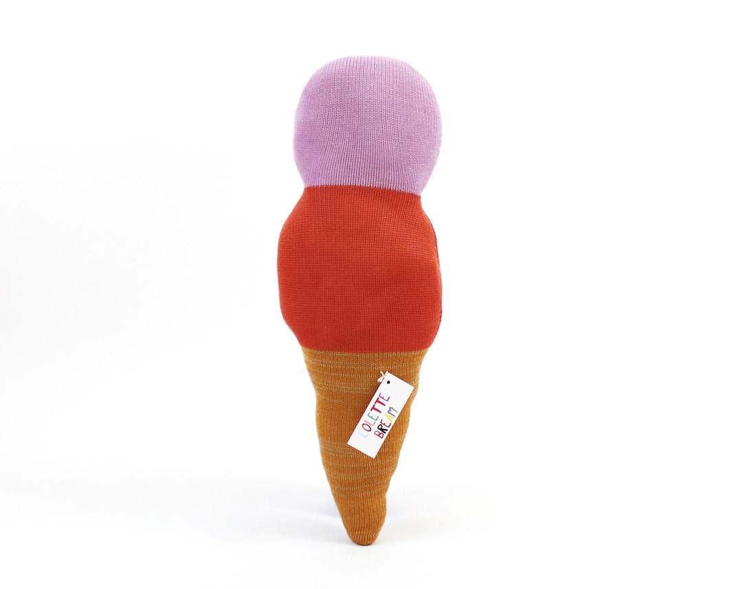 Ice Cream Knit Pillow - Merino Wool - Etsy