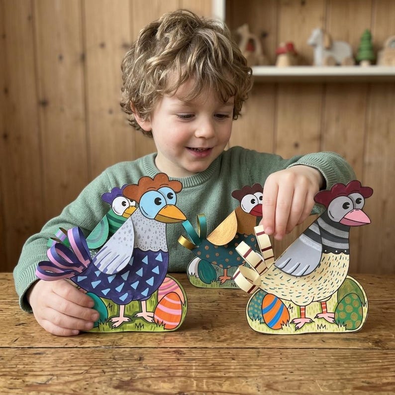 Printable Chicken Craft Activity for Kids | Farm Animal Cut and Paste ...