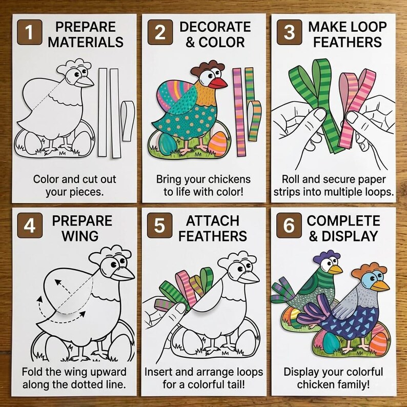 Printable Chicken Craft Activity for Kids | Farm Animal Cut and Paste ...