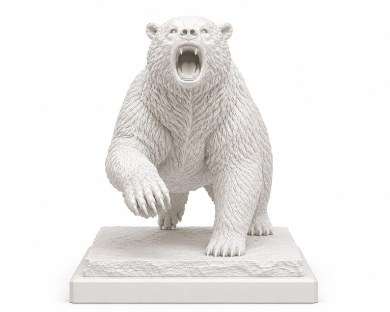 Bear Statue STL, Modern 3D Printed Sculpture, Digital Download STL File ...