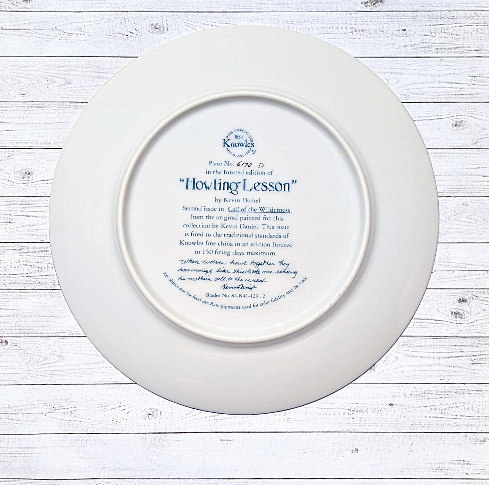 Kevin Daniels howling Lesson Wolf Plate Call of the Wilderness - Etsy