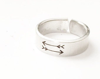 Double Arrow Ring | Etsy