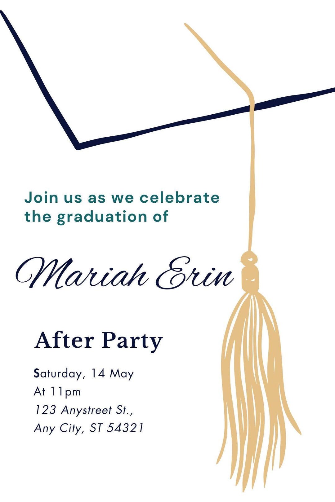 Editable Graduation Invitation Template| Canva Link| Instant Download ...