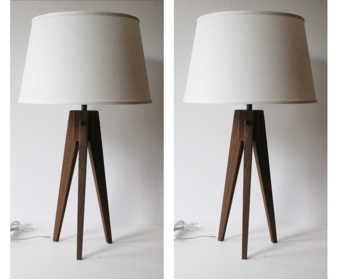 Special! (2) Table Lamps - Select Wood Type - Etsy