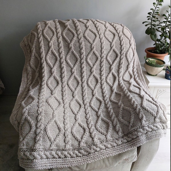 Cable Knit Throw - Etsy