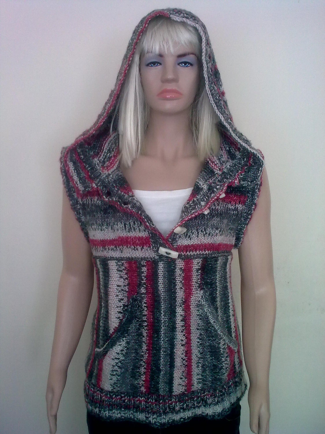 Cozy Sweater Nonwool Hooded Sweater Hand Knitted Blouse - Etsy