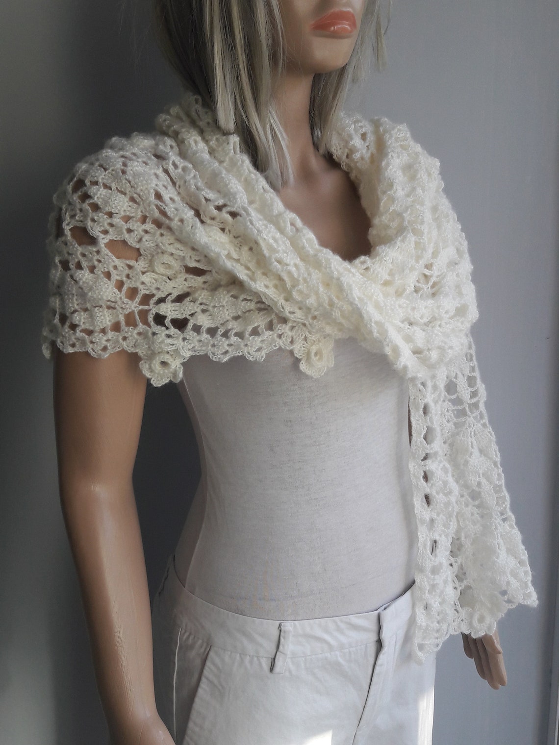 Fairy Tale Lacy Crochet SHAWL Wedding Wrap Bridal Scarf - Etsy