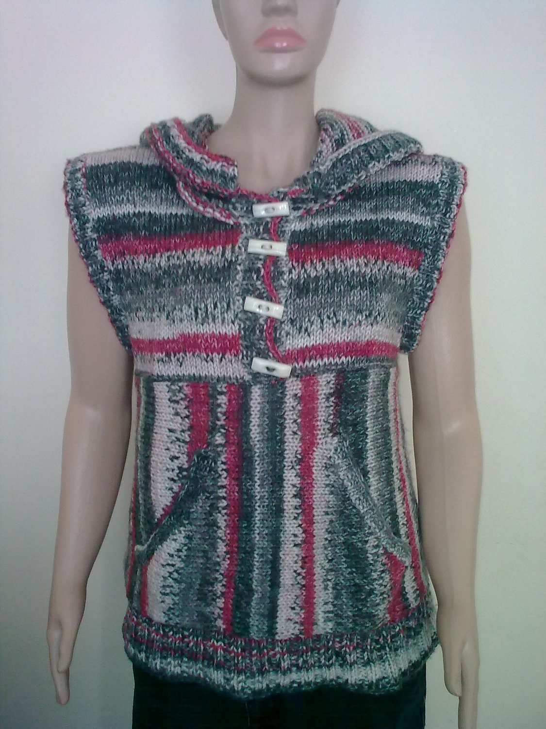 Cozy Sweater Nonwool Hooded Sweater Hand Knitted Blouse - Etsy