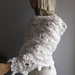Fairy Tale Set, Lacy Crochet SHAWL, Matching Gloves, Wedding Wrap ...