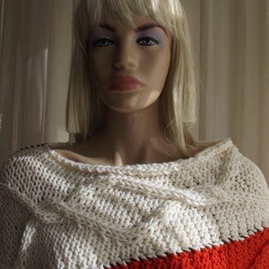 CANDY CORN, Diamond Chain Poncho, Cable Knit Cover Up, Hand Knitted ...