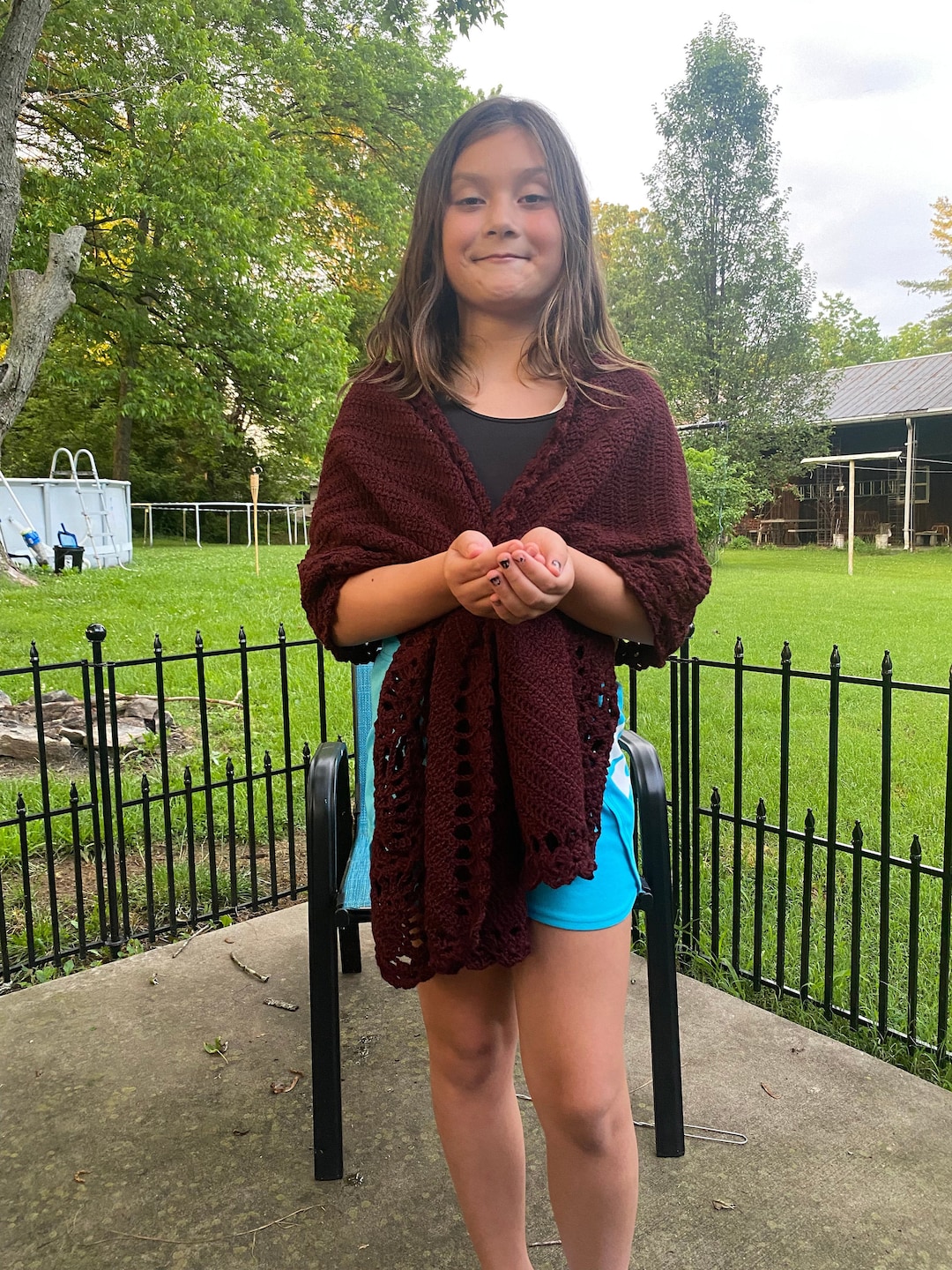 COZY SHAWL KIDS, Flower Girl Shawl, Nonwool Scarf, Crochet Wrap ...