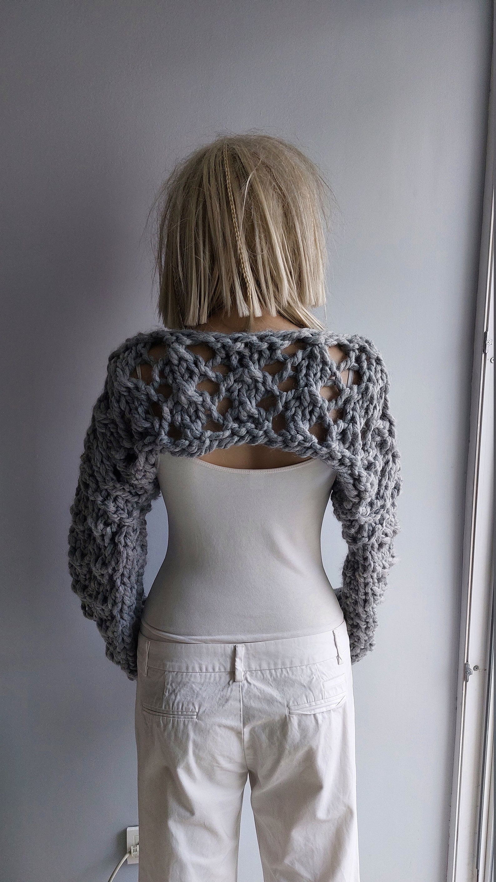 Funny THICK Lacy Shrug Lacy Knit Bolero Long Sleeved Shrug - Etsy