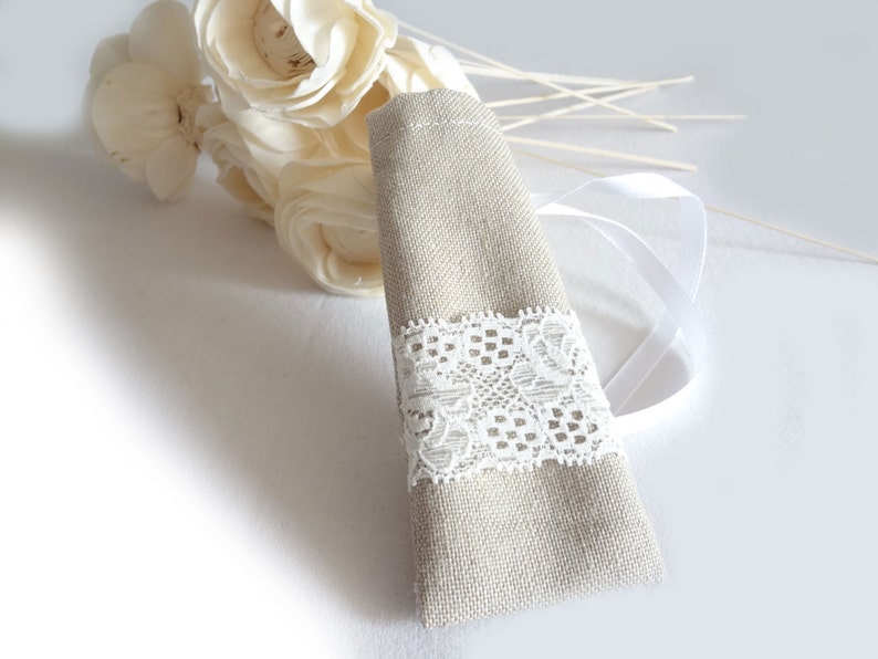 Linen and Lace Wedding Favors, Favour Bags, Shabby Chic Style for ...