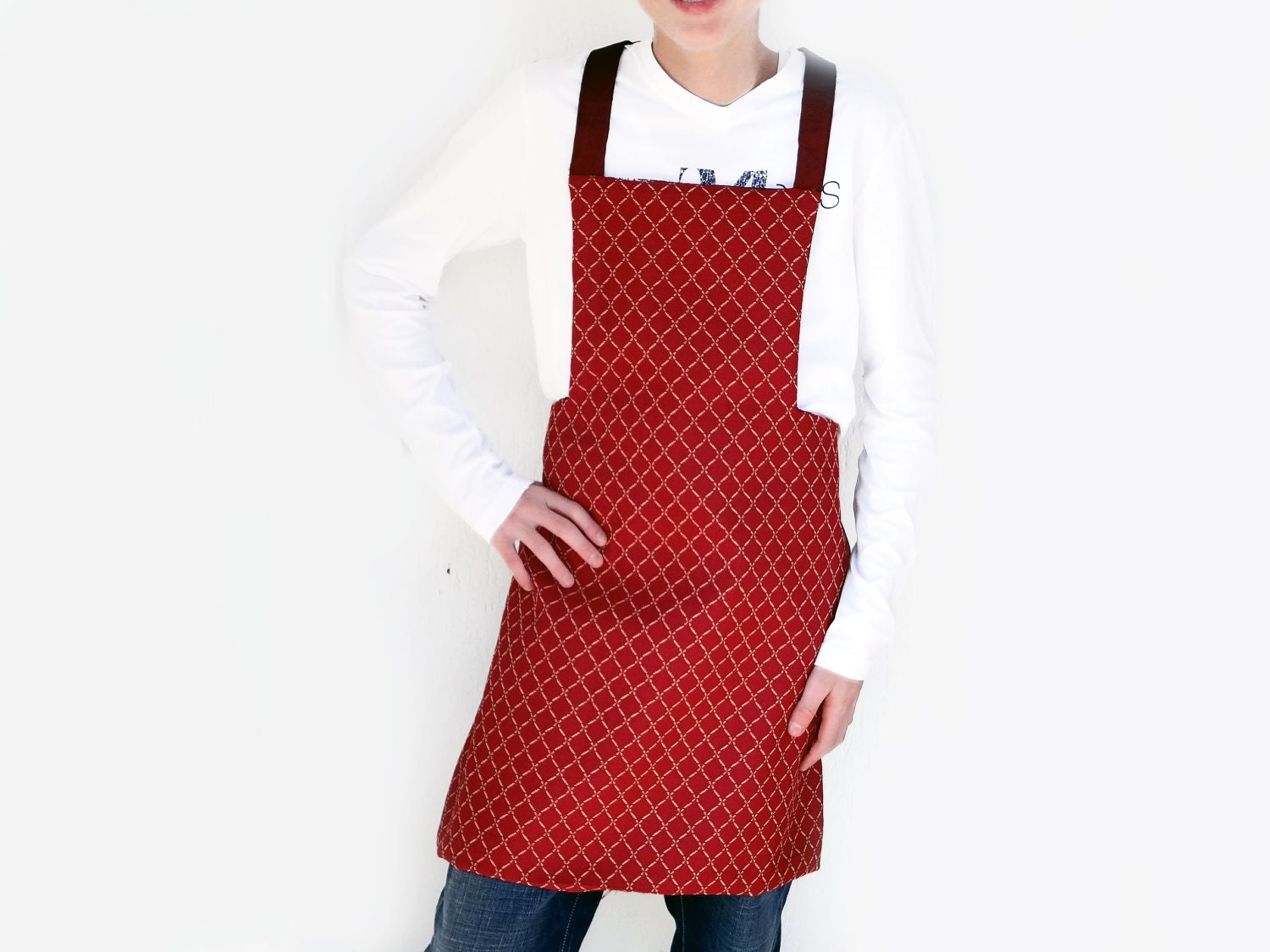 Burgundy Full Apron Kitchen Accessories - Etsy