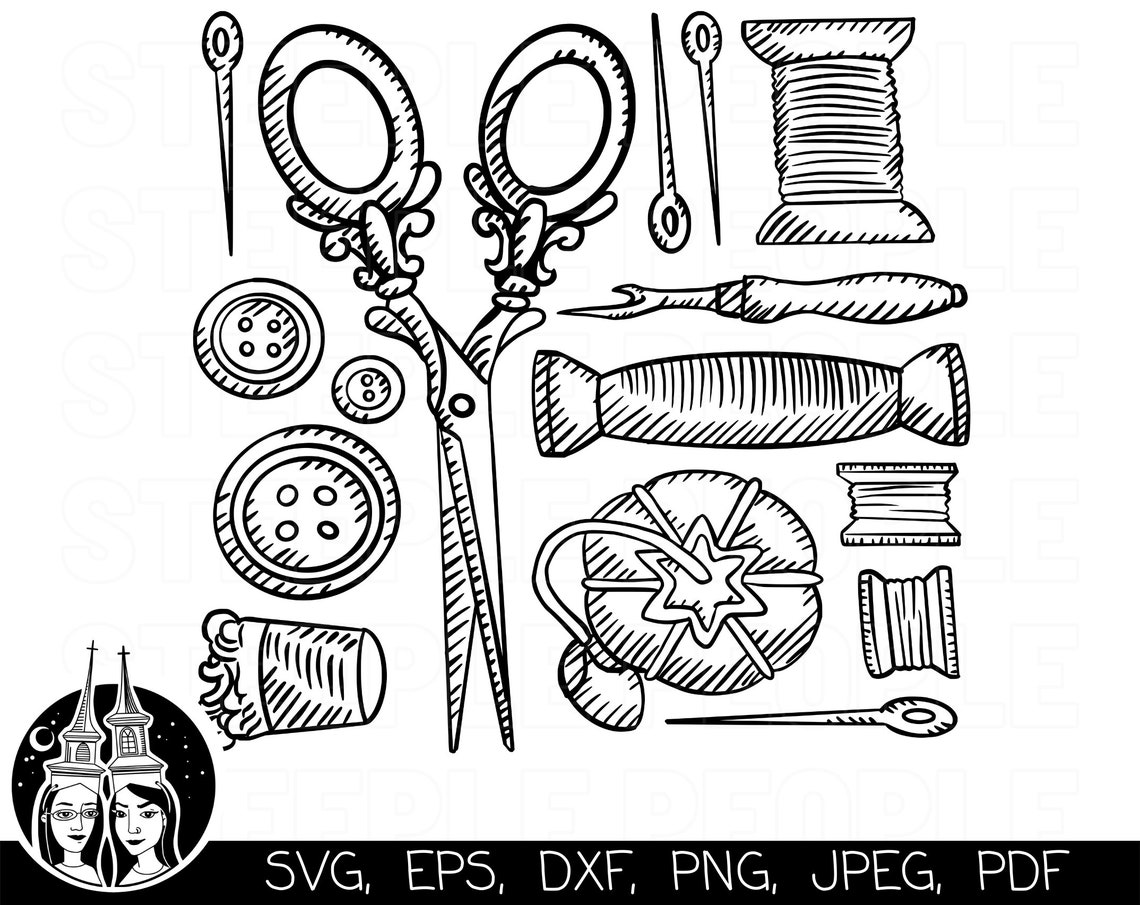 Sewing SVG Sewing Kit SVG Vintage SVG Cricut Silhouette - Etsy