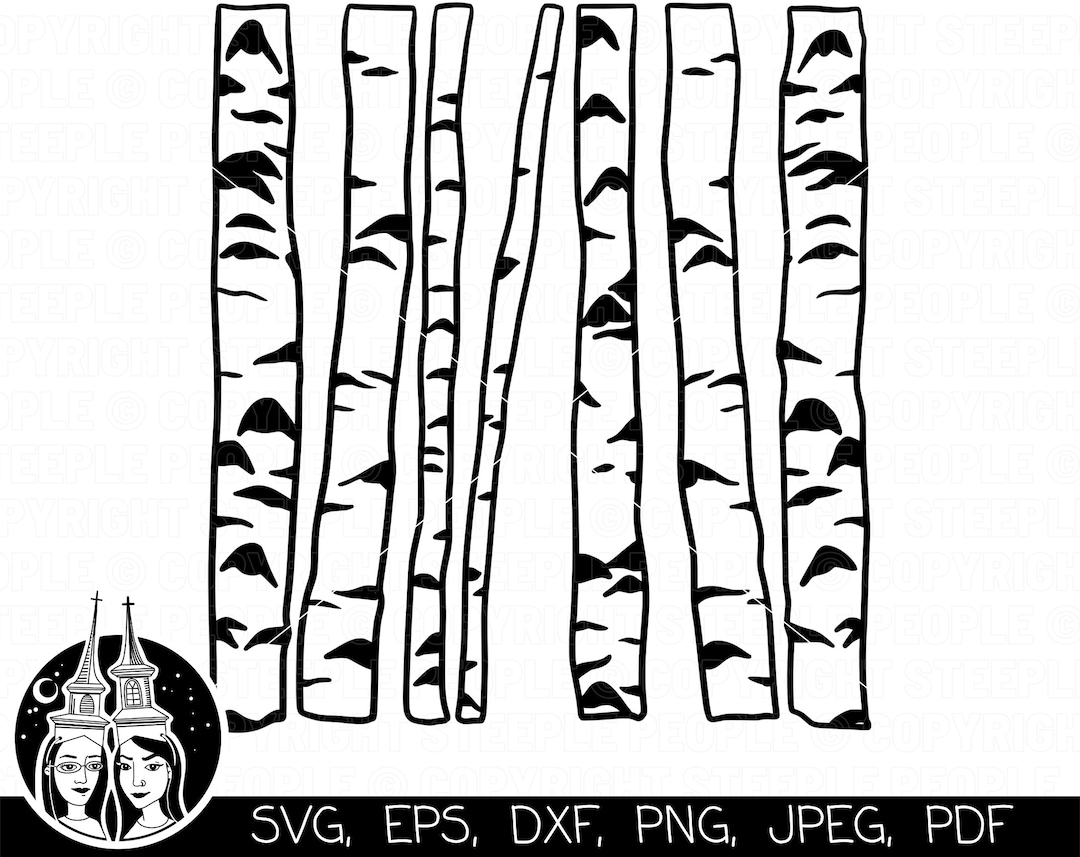 Birch Trees SVG, Trees SVG, Birch SVG, Birch Png, Nature Svg, Tree ...