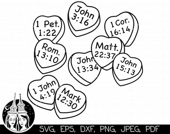 Conversation Hearts SVG Bible Verse SVG Christian SVG | Etsy