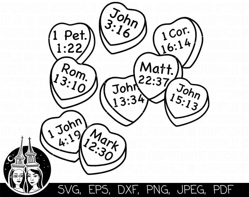 Conversation Hearts SVG Bible Verse SVG Christian SVG - Etsy