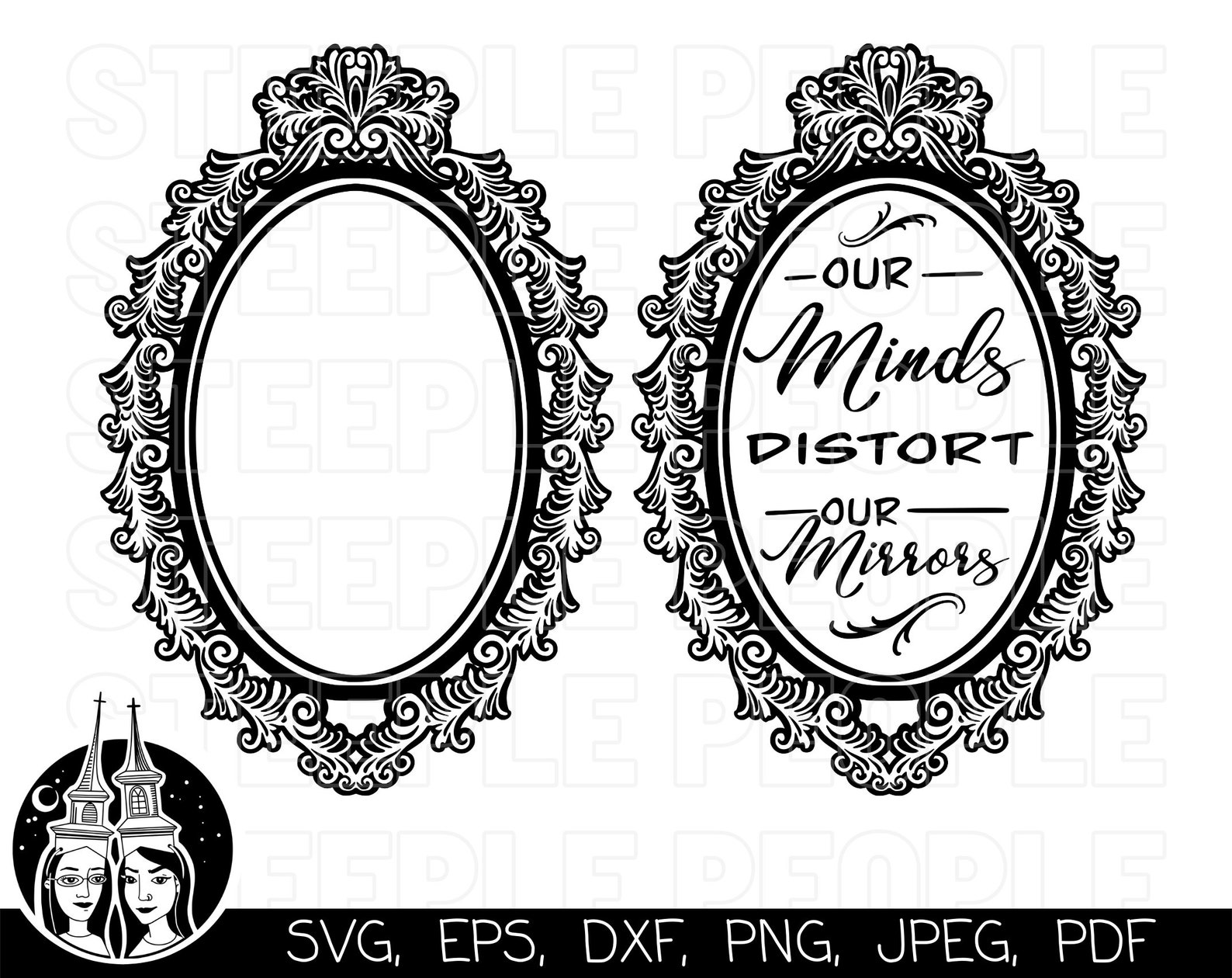 Picture Frame SVG, Mirror Clipart, Frame Wall Art, Vintage | Cricut ...