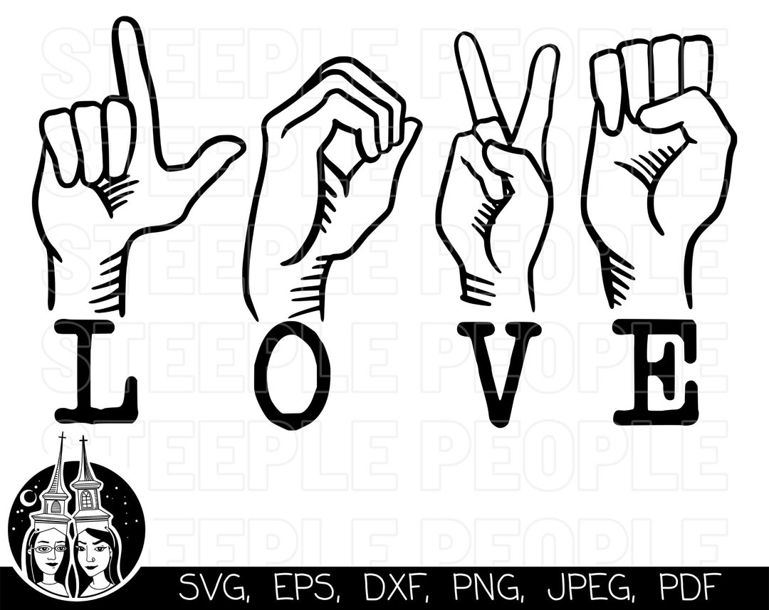 I Love You Sign Language SVG, ASL Love SVG, Sign Language Love Svg ...