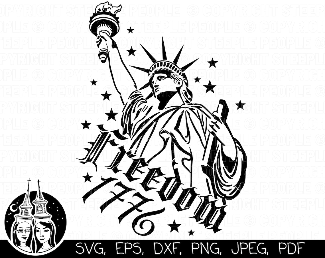 Freedom SVG 1776 SVG Patriotic Svg Statue of Liberty Svg - Etsy
