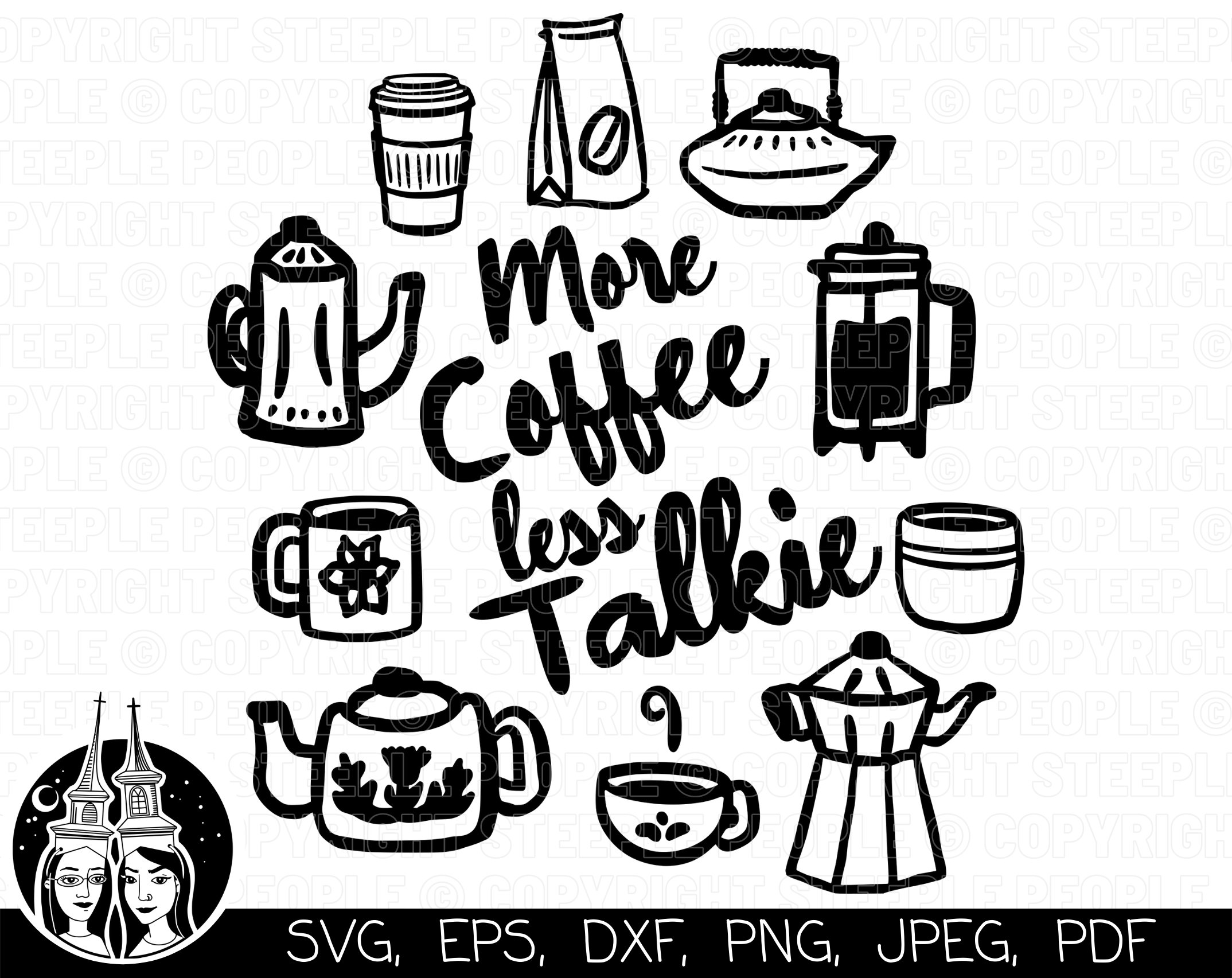 More Coffee Less Talkie SVG Coffee SVG Coffee Sayings SVG | Etsy