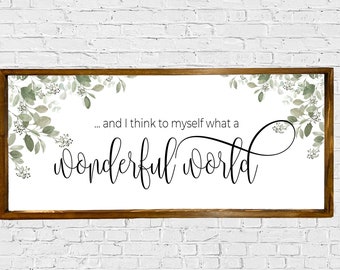 Wonderful World Sign | Etsy