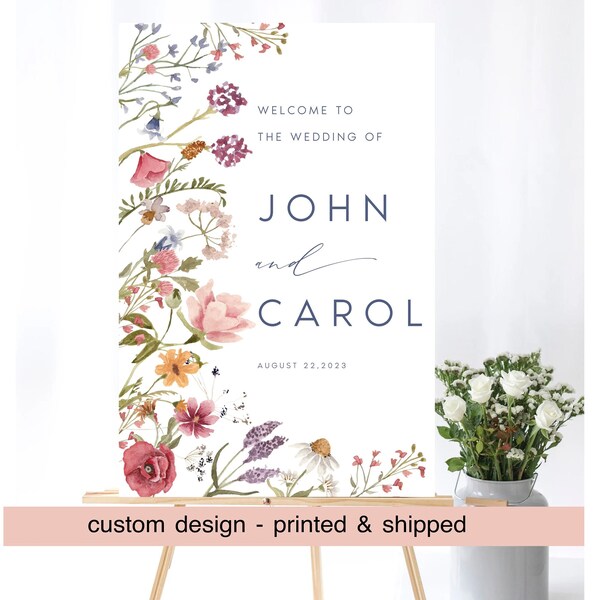 Wildflower Wedding Welcome Sign Template - Etsy