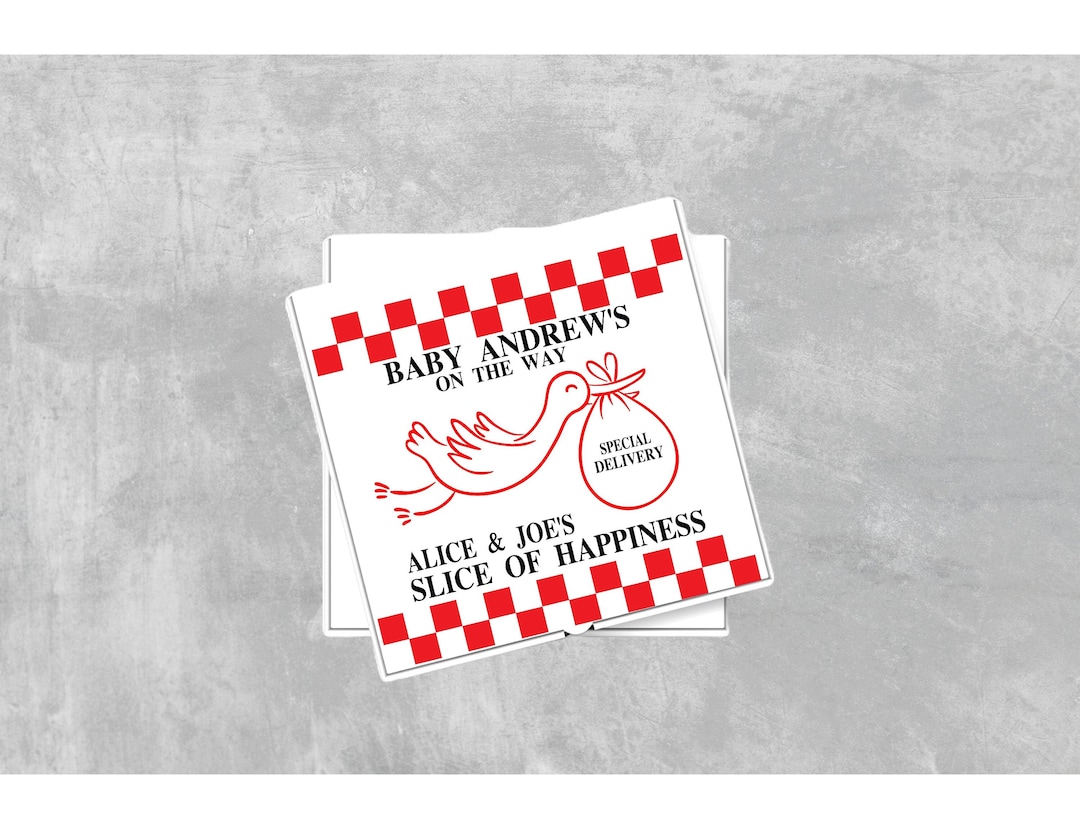 Pizza Baby Shower, Personalized Custom PIZZA BOX, Special Delivery ...