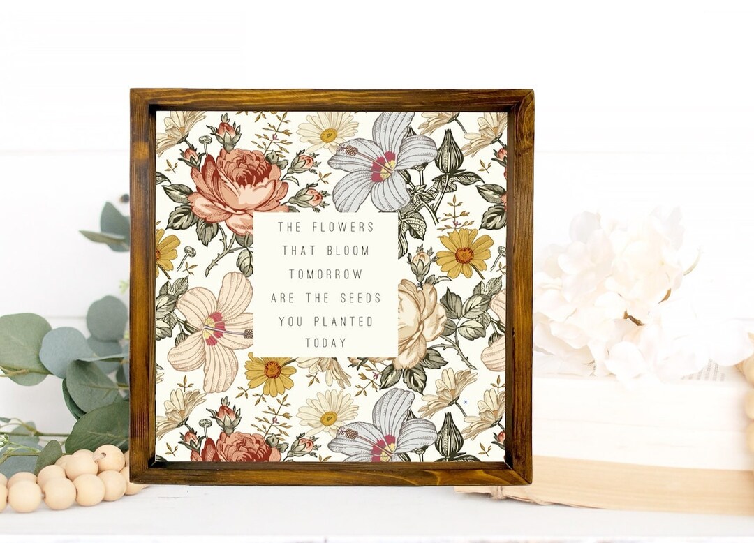 Spring Wood Sign, Farmhouse Spring Sign, Peony and Daisy, Spring Home ...