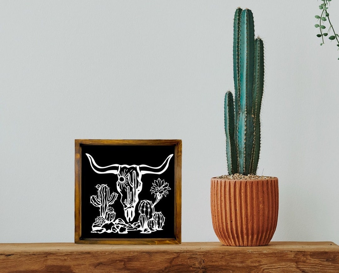 Aztec Cow Skull, Western Decor, Southwestern, Desert Decor, Boho Decor ...