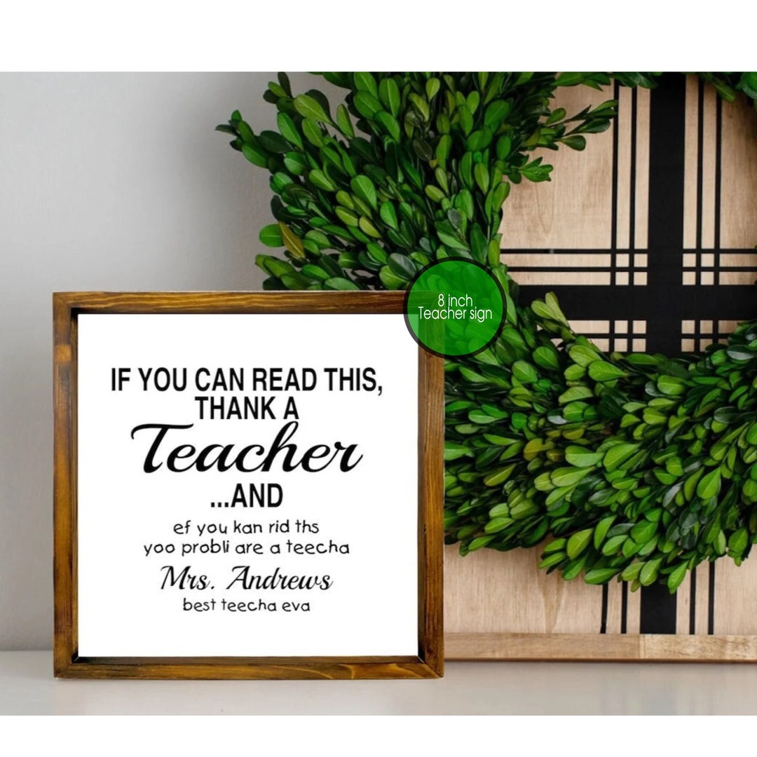Personalized Teacher Gift Sign for Teachers Best Teacher - Etsy