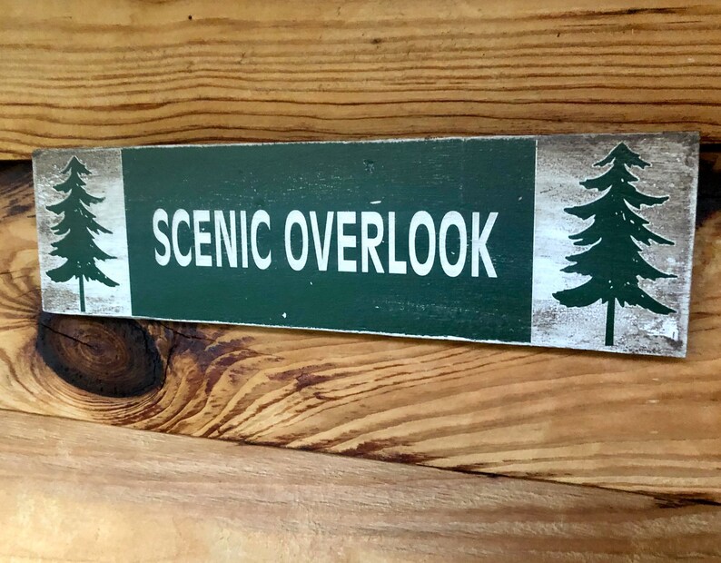 Scenic Overlook Rustic Wood Sign Cabin Lodge Mountain Lake | Etsy