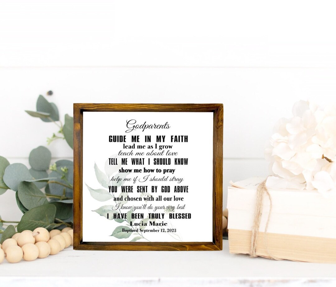 Godparent Gift, Personalized Godparent Sign, Gift for Godparents ...
