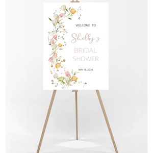 Bridal Shower Welcome Sign, Tulips and Spring Flowers, Bridal Outdoor ...