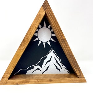 Boho Sign, Boho Decor, Boho Wall Art, Triangle, Sun, Mountains - Etsy