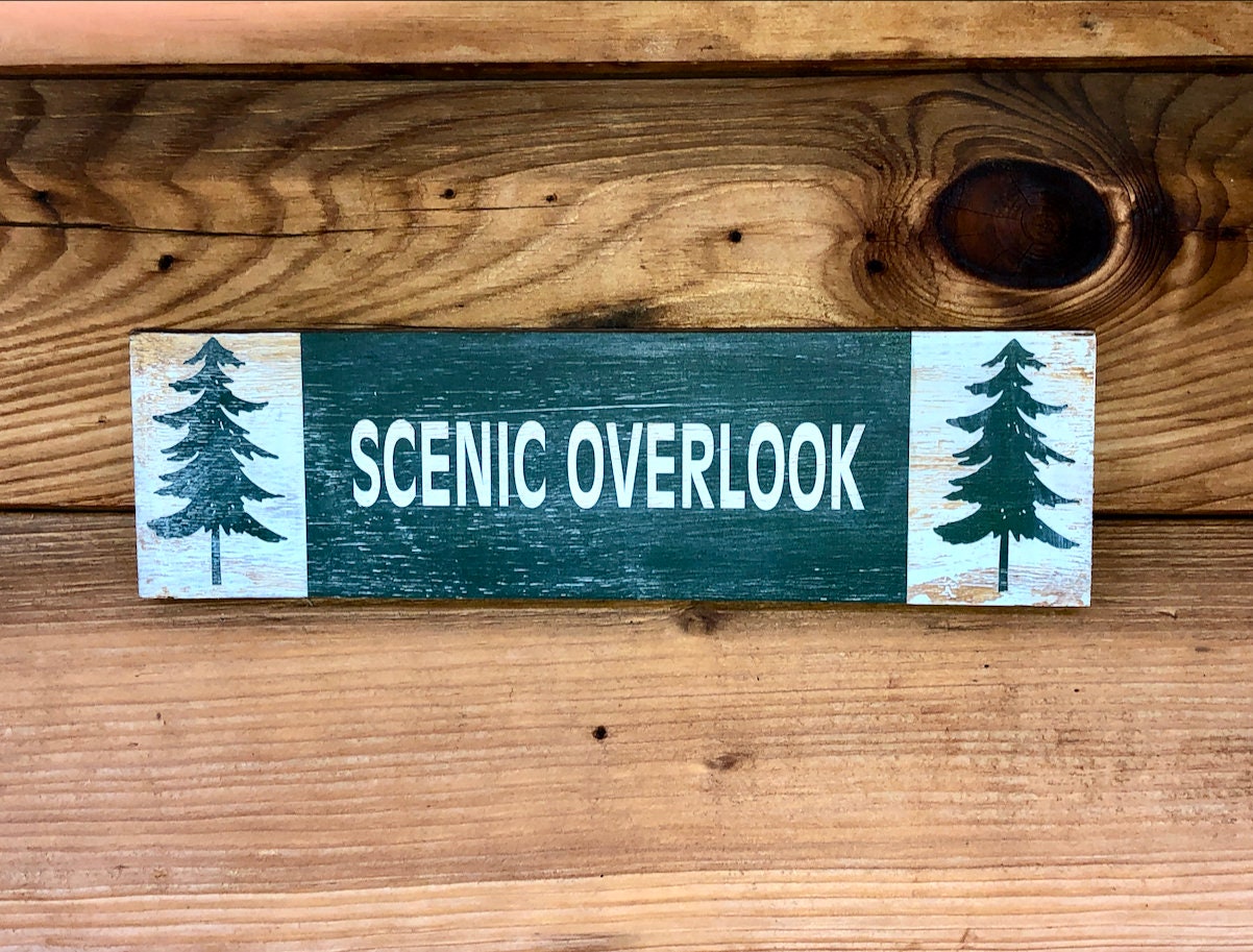 Scenic Overlook Rustic Wood Sign Cabin Lodge Mountain Lake | Etsy