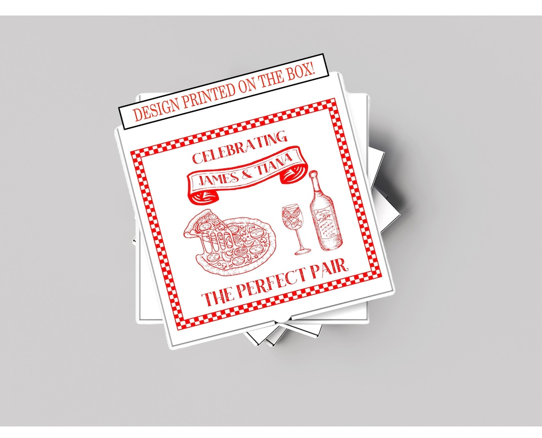 Personalized Wedding Party Custom PIZZA BOX, Wedding Shower Box ...