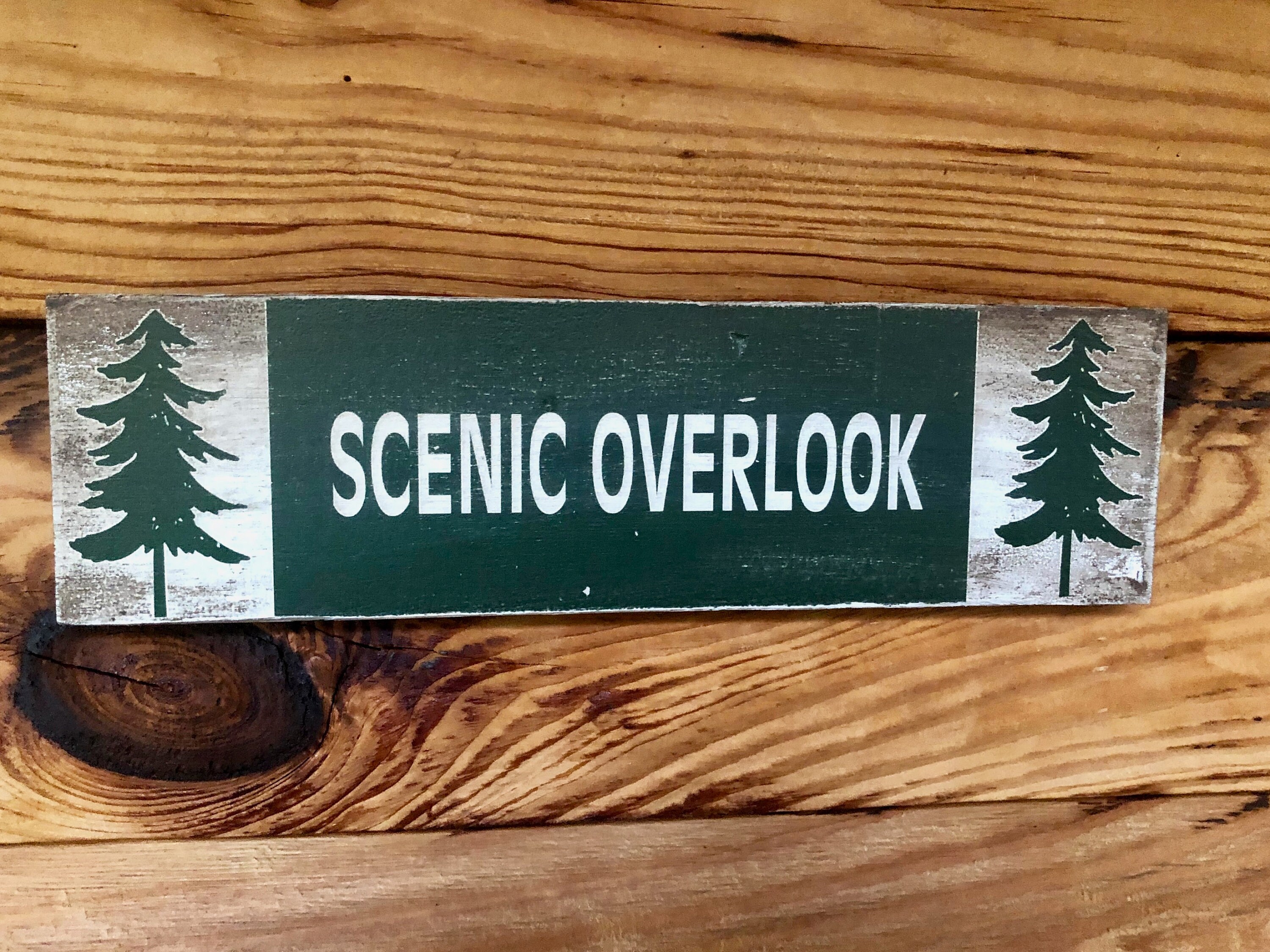 Scenic Overlook Rustic Wood Sign Cabin Lodge Mountain Lake | Etsy