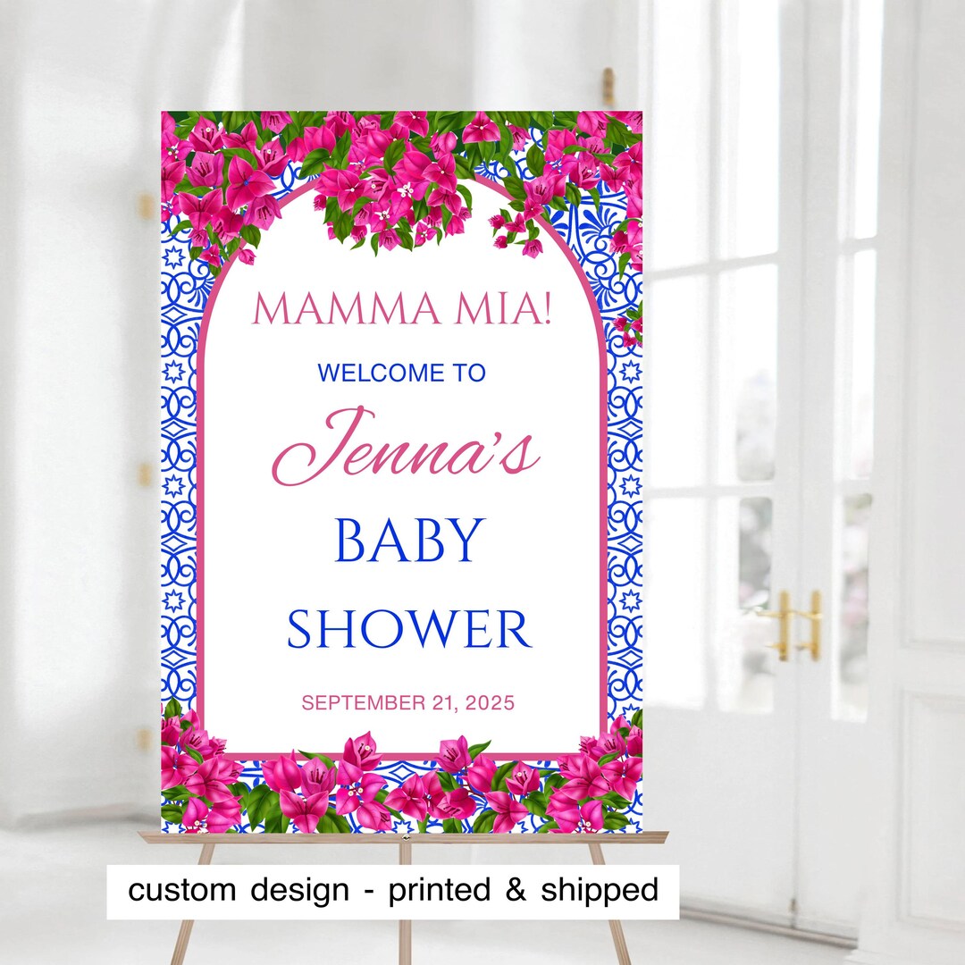 Mamma Mia Baby Shower Welcome Sign: Custom Greek Theme - Etsy