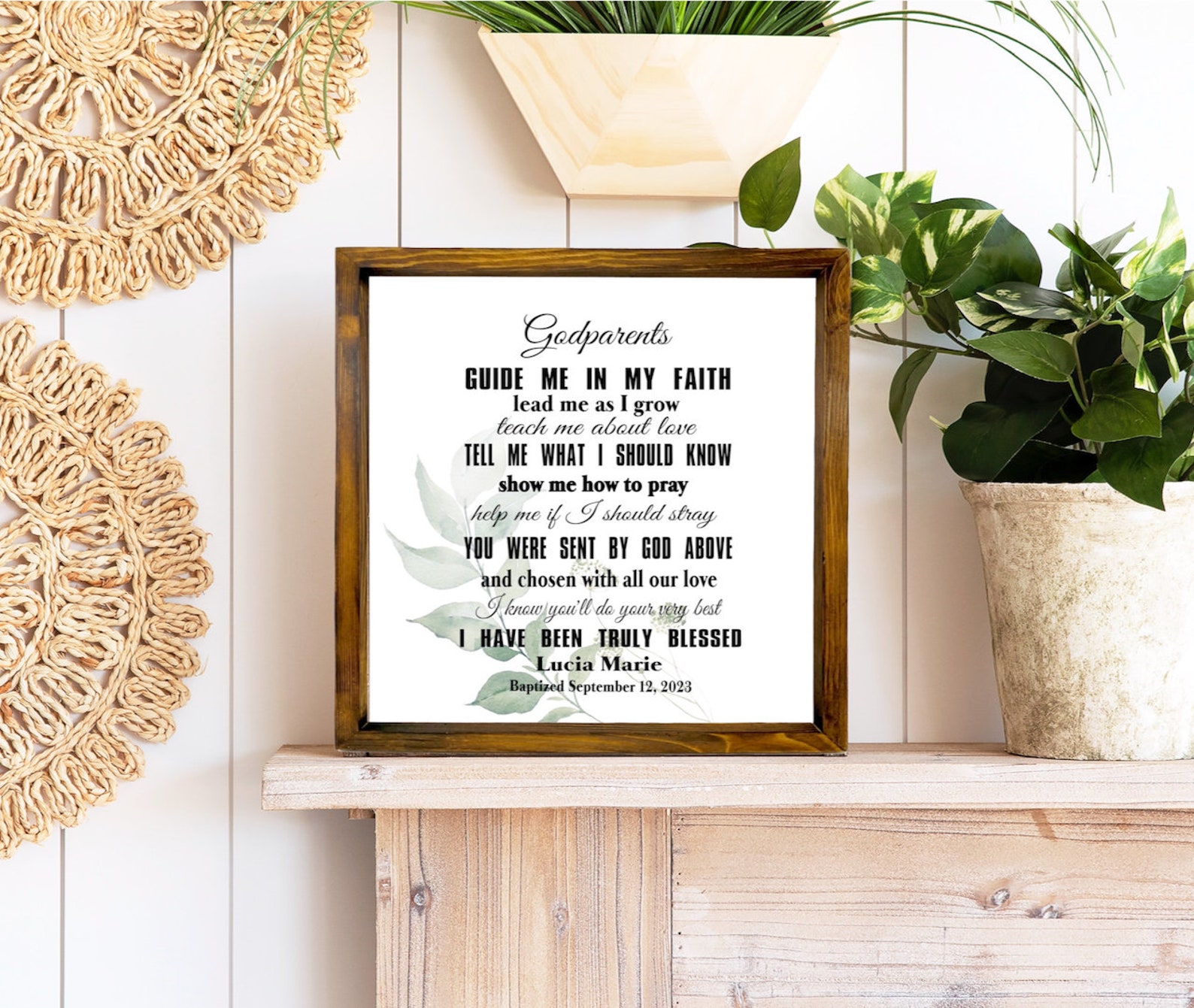 Godparent Gift Personalized Godparent Sign Gift for - Etsy