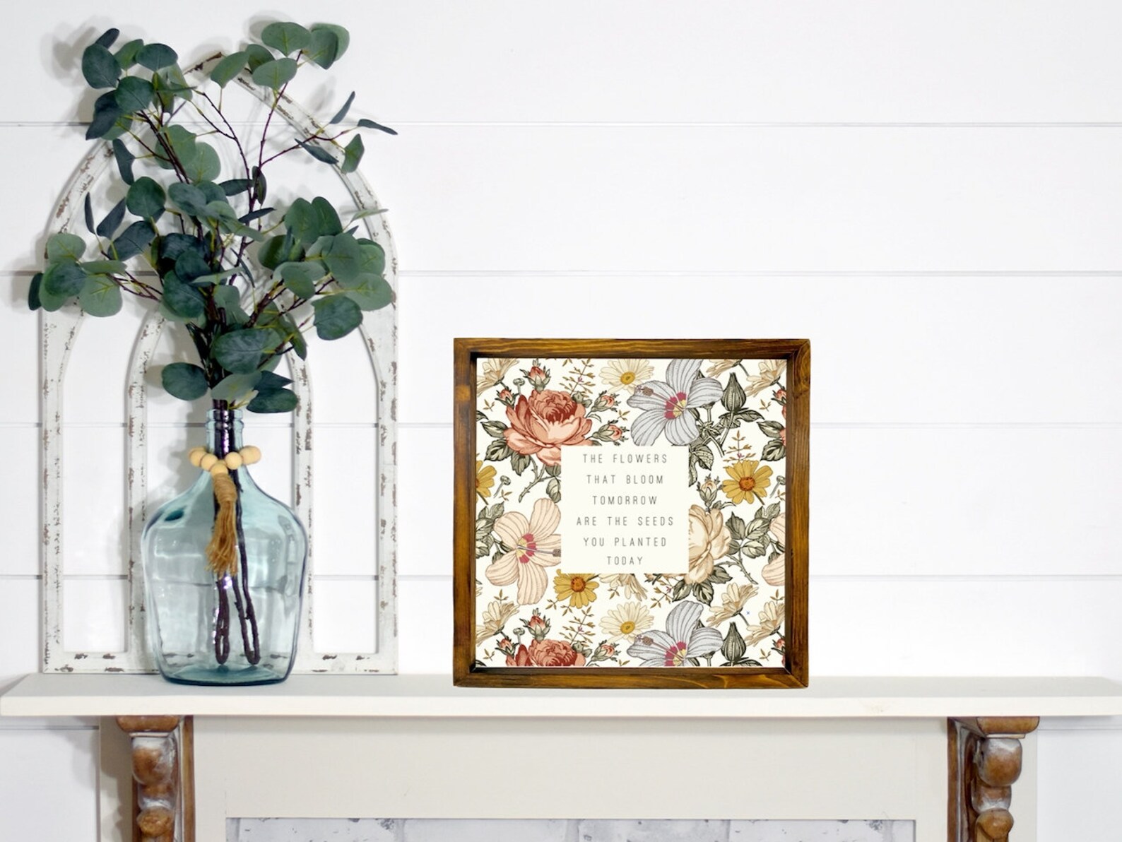 Spring Wood Sign, Farmhouse Spring Sign, Peony and Daisy, Spring Home ...