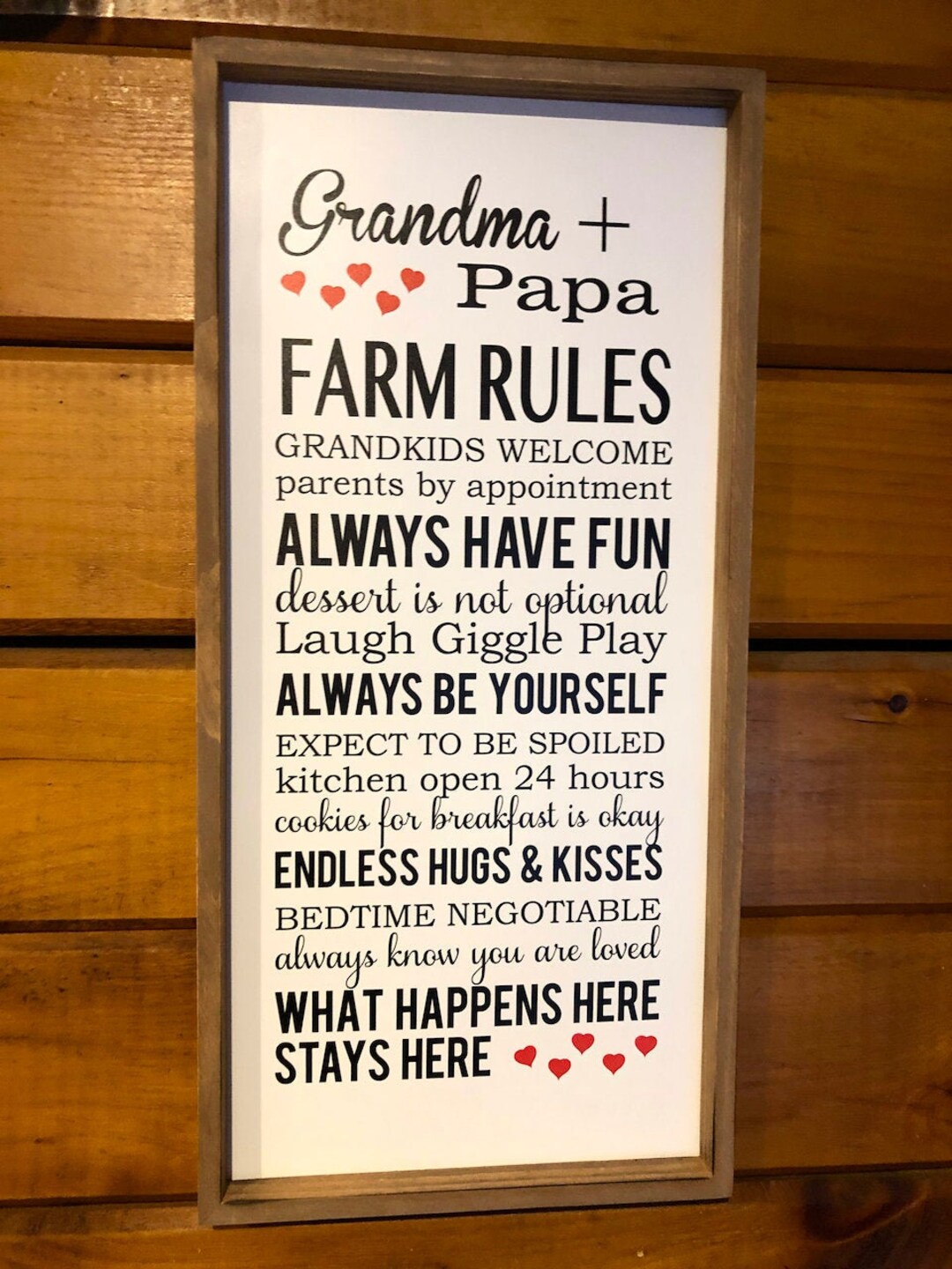 Grandparent Sign, Grandma and Grandpa's House Rules, Grandkids Welcome ...