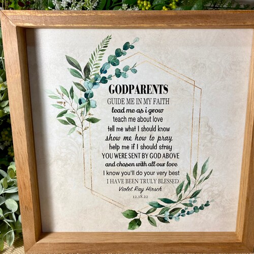 Godparent Gift Personalized Godparent Sign Gift for - Etsy