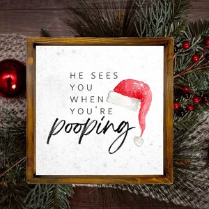 Christmas Decor Bathroom Sign, Bathroom Sign for Christmas, Holiday ...