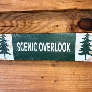 Scenic Overlook Rustic Wood Sign Cabin Lodge Mountain Lake | Etsy