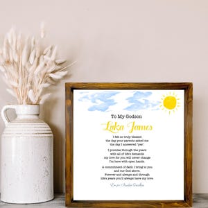 Personalized Godson Gift, Baptism Christening Gift, Godchild Gift ...