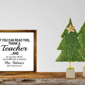 Personalized Teacher Gift Sign for Teachers Best Teacher - Etsy