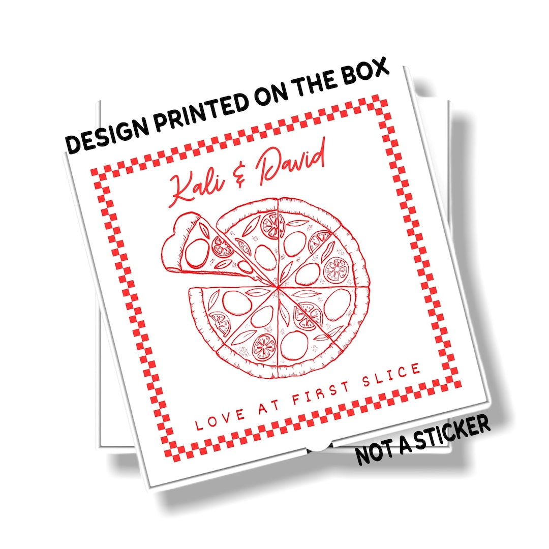Personalized Love at First Slice PIZZA BOX, Rehearsal Dinner ...