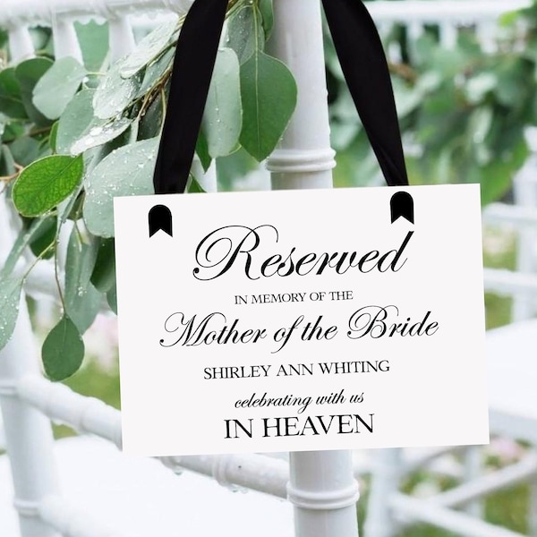 Mother of the Bride Reserved Chair - Etsy